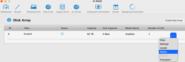 Steps to Configure G-RAID SHUTTLE Disk Array (RAID)