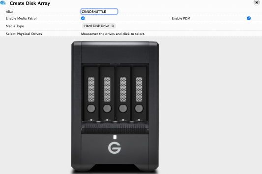 Steps to Configure G-RAID SHUTTLE Disk Array (RAID)