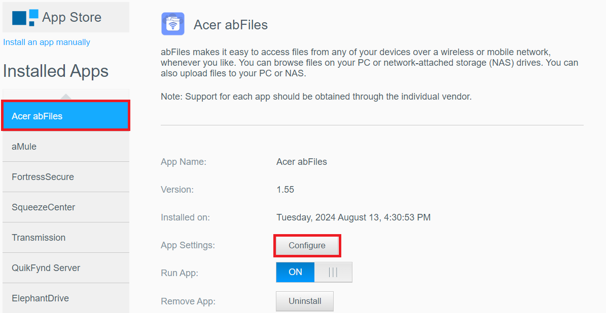 How to Install Third-Party Acer abFiles App on My Cloud OS 3 v2.30.165 ...
