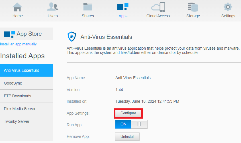 How to Install Anti-Virus Essentials on My Cloud OS5