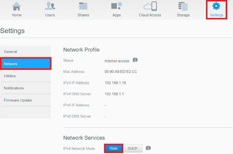 Steps to Configure Static IP on a My Cloud
