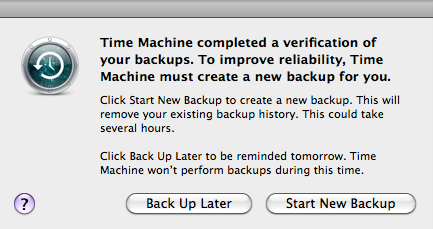 Learn How to Resolve a Time Machine Must Create A New Backup Error Message
