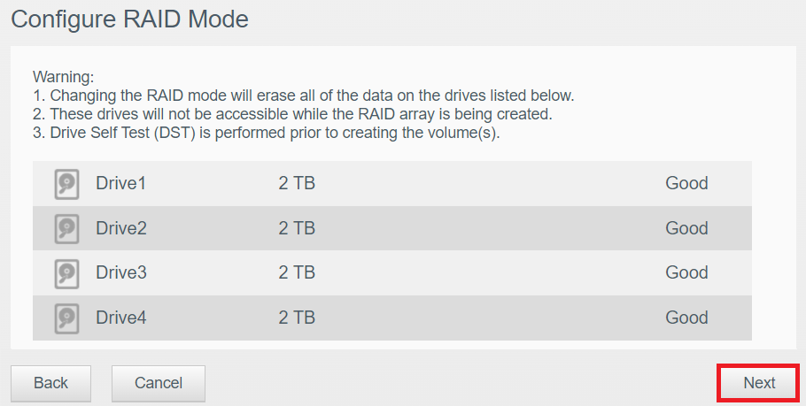 Steps to Encrypting a RAID Volume on My Cloud