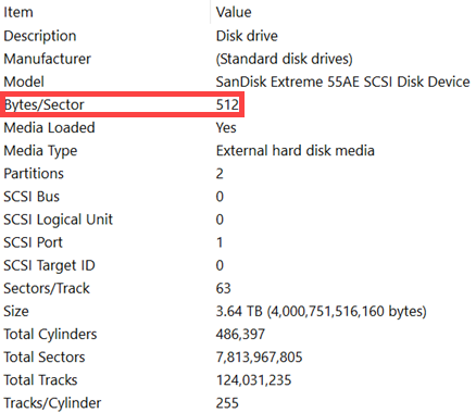 Steps to Check if a Drive is 512 or 4k on Windows and macOS | SanDisk
