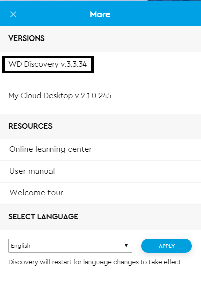 WD Discovery: Verify Version