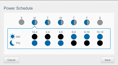 Steps to Configure the Power Schedule on a My Cloud