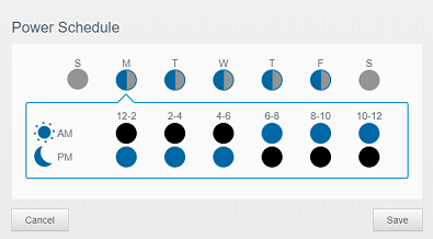 Steps to Configure the Power Schedule on a My Cloud