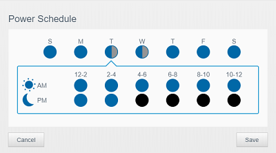 Steps to Configure the Power Schedule on a My Cloud