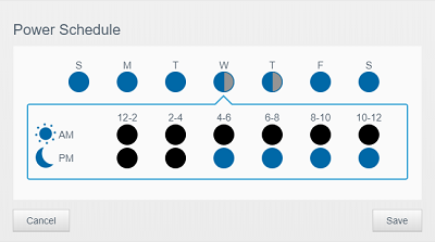 Steps to Configure the Power Schedule on a My Cloud