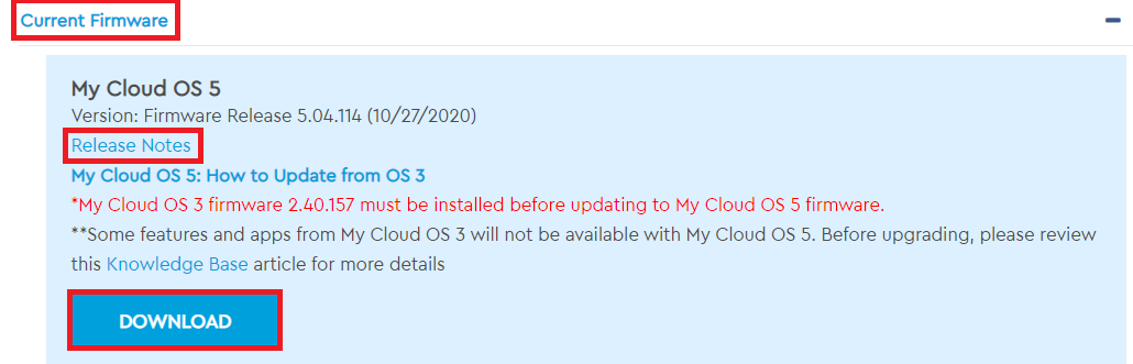 My Cloud OS 5：ファームウェアを自動および手動で更新する方法