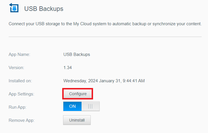 Steps to Setup USB Backups on My Cloud OS 5