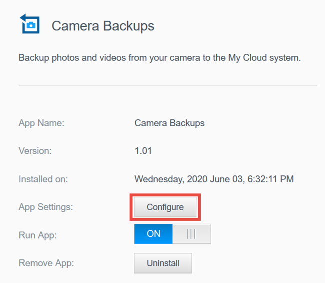 Steps to Install and Use My Cloud OS 5 Camera Backup App