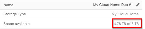 How To Find Capacity On Mobile and Web For My Cloud Home