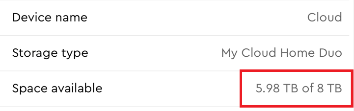 How To Find Capacity On Mobile and Web For My Cloud Home