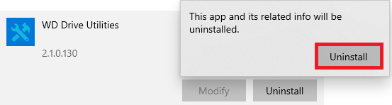 Steps to Uninstall WD Drive Utilities or WD Security Software on Windows