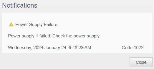 Steps to Resolve Power Supply Failure Alert Message on a My Cloud
