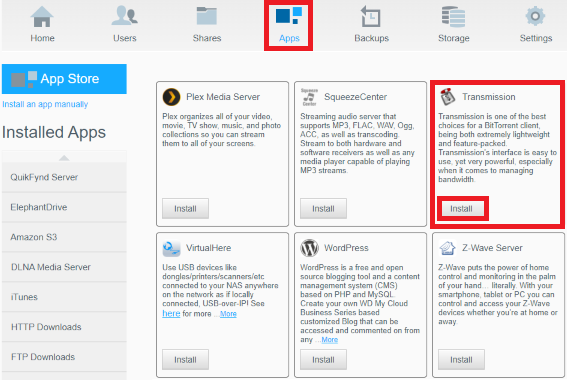 Steps to Install and Use My Cloud OS 5 Transmission App