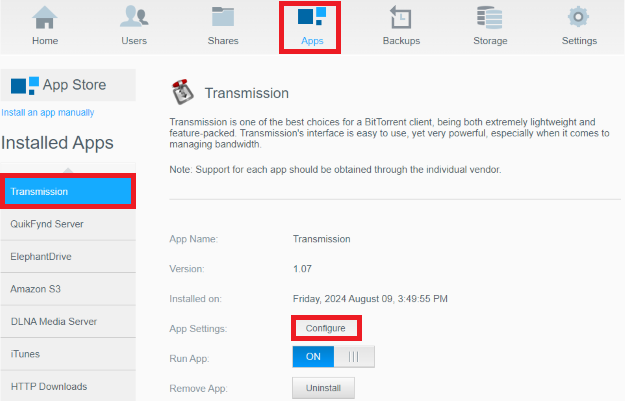 Steps to Install and Use My Cloud OS 5 Transmission App