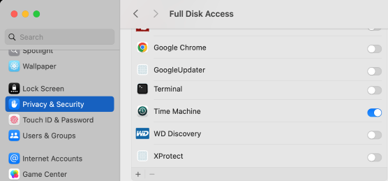 How to Grant Full Disk Access to Time Machine on macOS 16