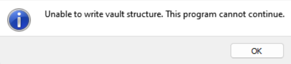 Steps to Resolve Unable to Write Vault Structure When Opening ...