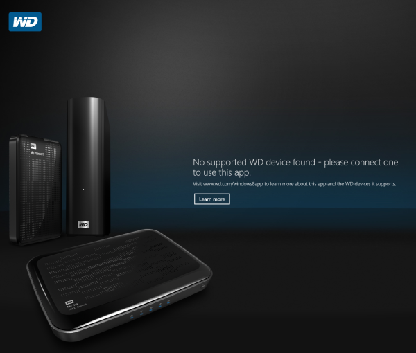 Verwenden der WD App unter Windows 8 oder Windows 10