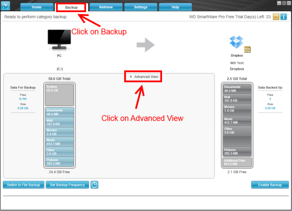 Cómo crear un respaldo en una cuenta Dropbox con WD SmartWare Pro