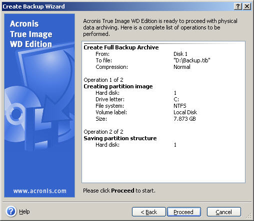 如何使用 Acronis True Image WD Edition 軟體進行備份