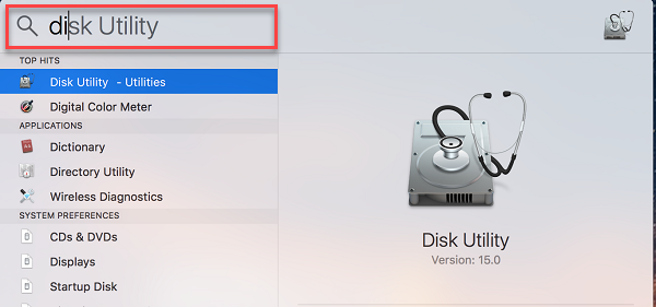 MacOS Access Disk Utility