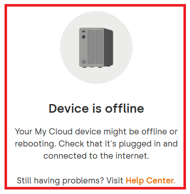 So lösen Sie die Meldung "My Cloud OS 5 Gerät offline"